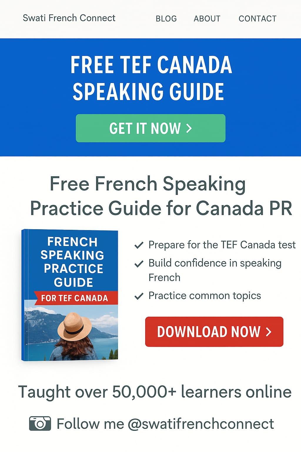 Download Your Free TEF CANADA Speaking Guide 🎁 – FrenchConnect